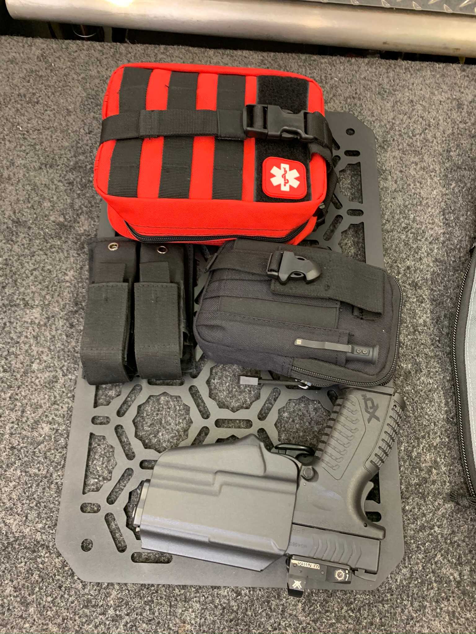 Backpack Insert Panel kit - with pistol holder, first aid kit, dual ma ...