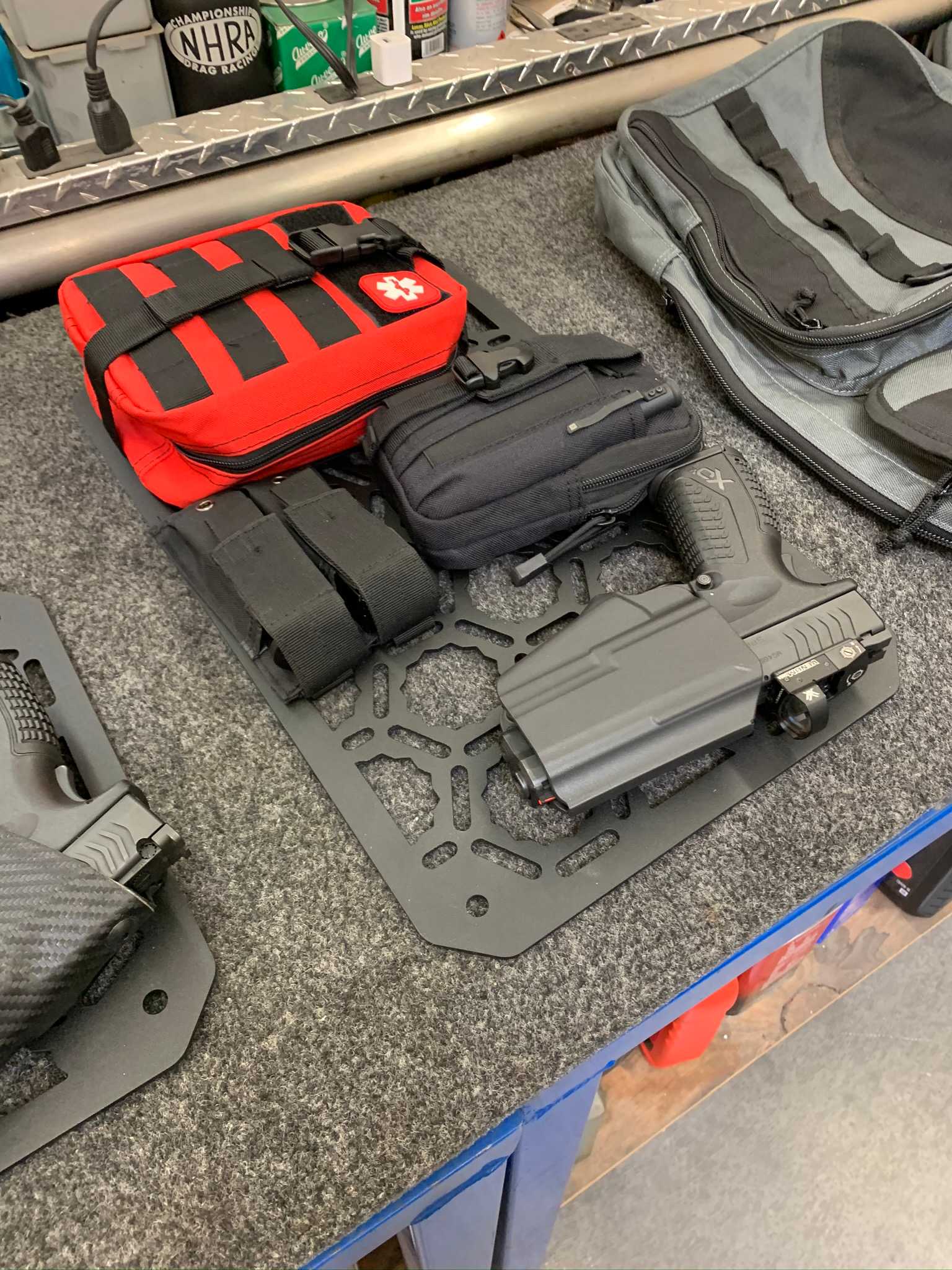 Backpack Insert Panel kit - with pistol holder, first aid kit, dual ma ...